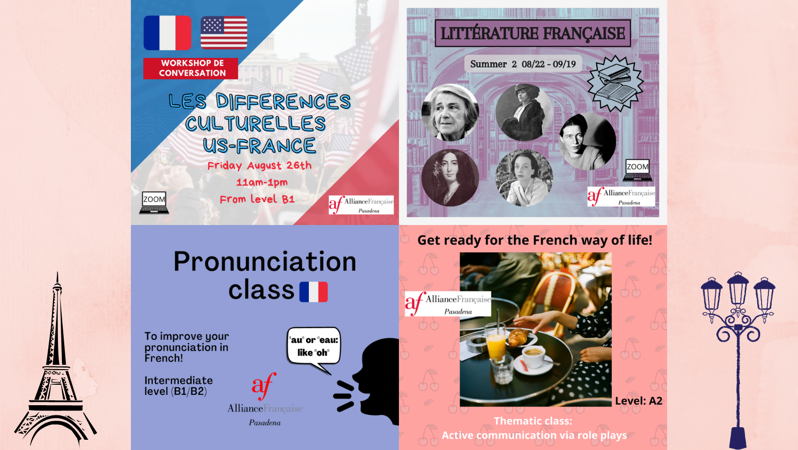 Thematic Courses and Workshops | Alliance française de Pasadena