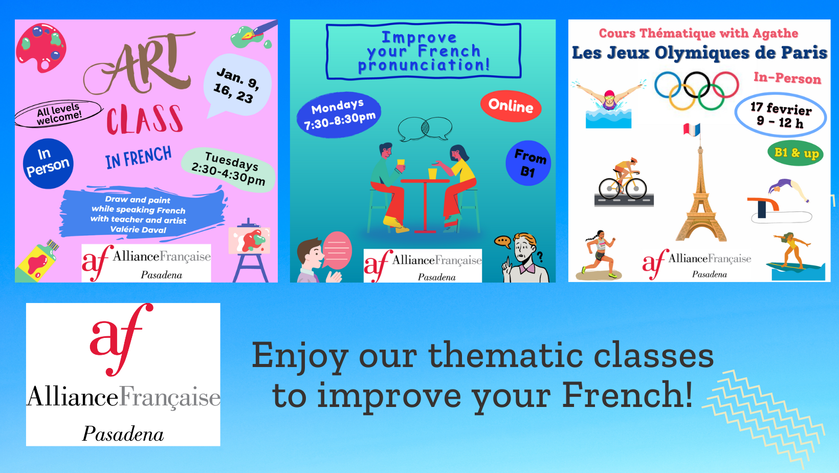 Thematic Courses and Workshops | Alliance française de Pasadena