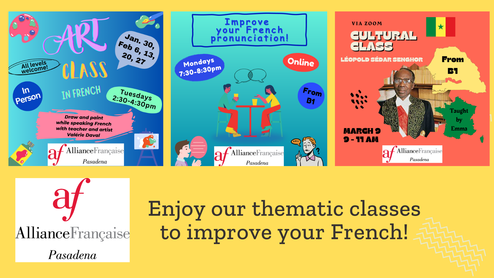 Thematic Courses and Workshops | Alliance française de Pasadena