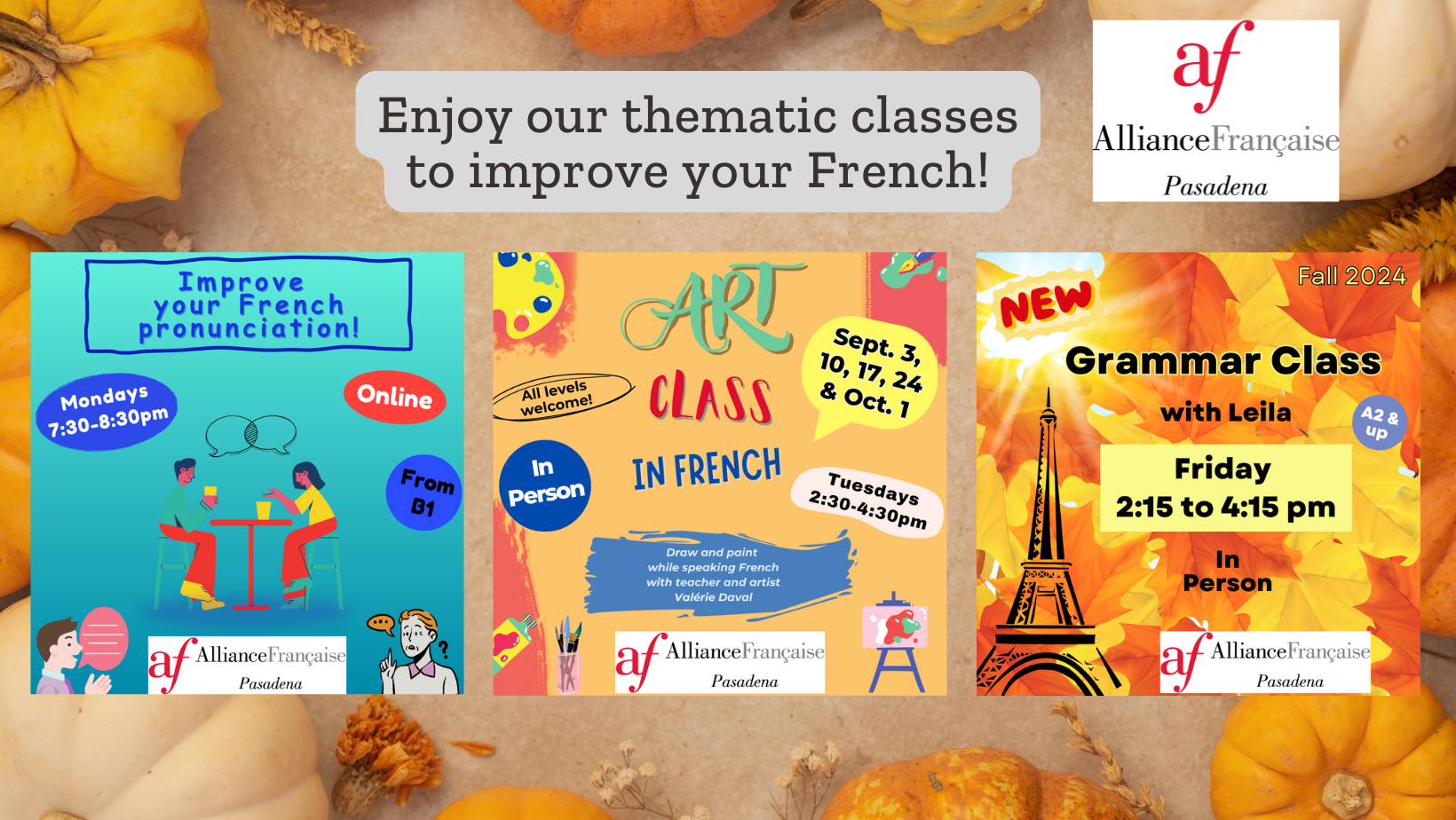 Thematic Courses and Workshops | Alliance française de Pasadena